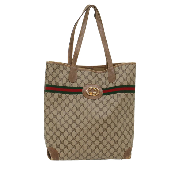 Gucci | Bags | Gucci Gg Canvas Web Sherry Line Tote Bag Beige Red 02904031 Auth Ep1183 | Poshmark